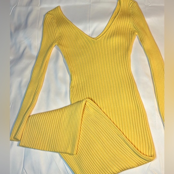 Dresses | Yellow Knit Dress Fashion Nova | Poshmark